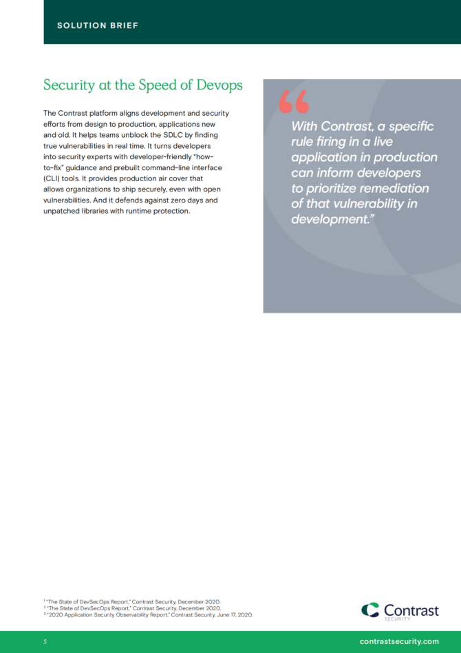 行业报告 《contrast Application Security Platformsolution Brieffinal